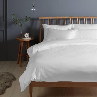 Pizuna 400 Baumwolle Bettbezug Mit Fadenzahl 200x200 Wei&szlig;, 100% Lang Stapeli ger BaumwolleBettbezug Mit Kissen bez&uuml;gen, Mako Satin 3-teiliges Bettw&auml;sche-Set 