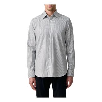 Michael Kors Chemise ajust&eacute;e en coton stretch &agrave; motif dobby - Homme - Chemises - Gris - Taille: 2XL