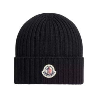 Moncler Homme, Accessoires, Noir, Taille: M Bonnet en laine