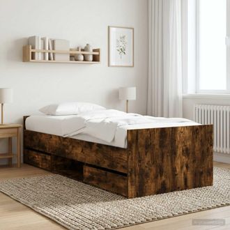 vidaXL Vidaxl Struttura Del Letto Rovere Fumo Legno Ingegnerizzato