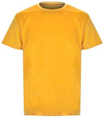 Generic T-shirts hommes velours velours mode hip-hop slim simple manches courtes, jaune, 3XL