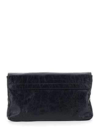 Balenciaga Womens Clutch Le City Black Leather Bags
