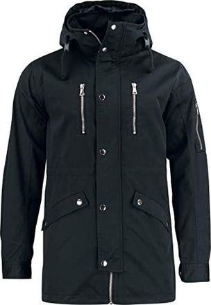 Clique Veste doubl&eacute;e Casual Homme Arock, en polyester, avec capuche amovible, fermeture &agrave; glissi&egrave;re, boutons pression, saison printemps-automne noir, Noir, X