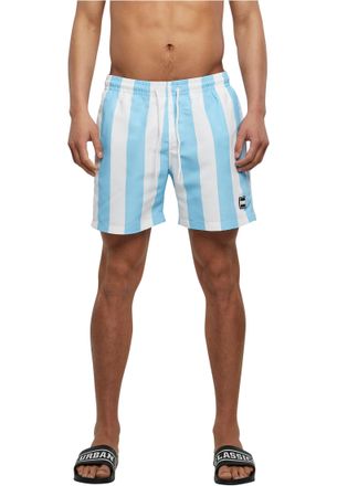 Urban Classics Herren Badehose Pattern Swim Shorts, Herren Badeshorts mit Muster, erhältlich in vielen Farbvarianten, Balticbluebarstripe, 5XL
