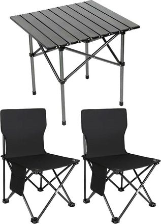 Generic Campingst&uuml;hle Mit Tisch - Falttisch Und St&uuml;hle Set | Tragbarer Picknicktisch Und St&uuml;hle | Oxford Camp Gear Wasserdichte Outdoor-M&ouml;bel Zum Wandern, Pic