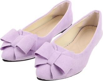 Hemobllo Flats Élégants pour Femmes avec Noeud Chaussures Plates Pointues Légères pour Mariage et Travail Confortables à Enfiler pour Cérémonie et Usage