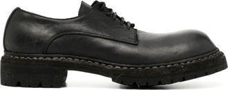 Guidi derbies en cuir grainé - Noir