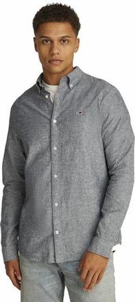 Tommy Jeans Linen Blend M - Langarm Hemd - Herren