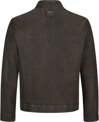 Milestone Lederjacke MSTizian Herren Bikerjacke Jacke Leder klassisch schlanke Passform