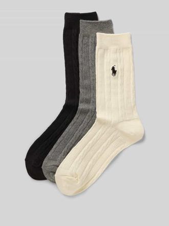 Polo Ralph Lauren Socken mit Zopfmuster im 3er-Pack