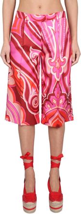 Etro Silk and Cotton Bermuda Shorts - Pink