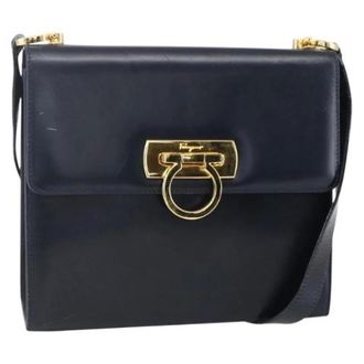 Ferragamo Sac bandouli&egrave;re en cuir Pre-owned - Femme - Pre-owned - Bleu - Taille: ONE Size
