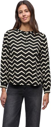 Street One Damen 3412404 Bluse mit Zick-Zack-Muster, Schwarz, 46