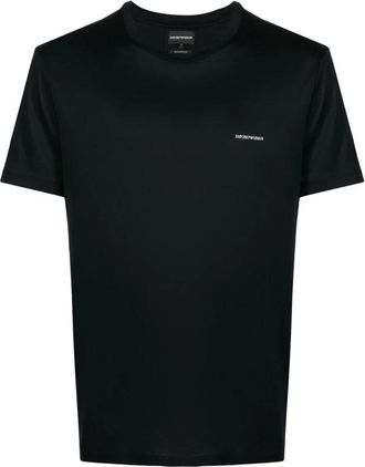 Emporio Armani Homme, Tops, Bleu, Taille: S T-shirt col rond avec logo imprim&eacute;