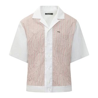 Dsquared2 Homme, Chemises, Blanc, Taille: 2XL Bowling Shirt