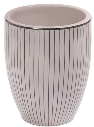 Spirella Zahnputzbecher Zahnb&uuml;rstenhalter Keramik Ligne 7,7 x 9,4 cm Schwarz wei&szlig;, Glas, White, Unique