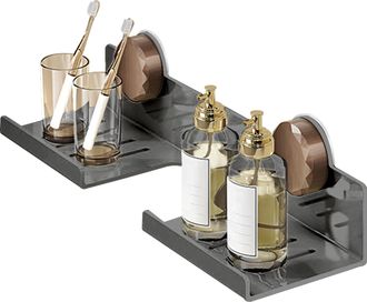 Generic Waschbeckenregal f&uuml;r Badezimmer auf Wasserhahn - Wandmontiertes Badezimmerregal | Abnehmbare Tasse, aus Karbonstahl, Organizer, f&uuml;r Parf&uuml;m, Zahnb&uuml;rste