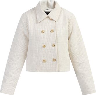 Faina Kurze Carbanjacke Damen Wollwei&szlig;