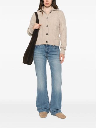 Allude Cable Knit Cashmere Cardigan - Beige