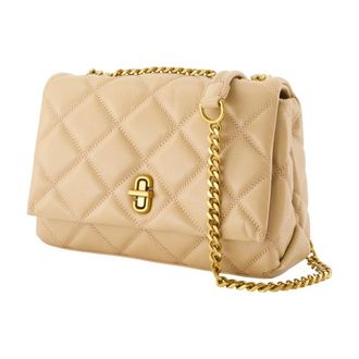 Marc Jacobs Womens The Slim Dual Chain Shoulder Bag - Marc Jacobs Leather Beige Cowhide Shoulder-Hobo-Bags