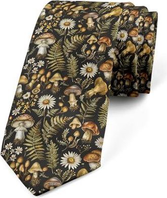 Generic Cravate DAffaires Champignon Gris-Vert-Brun Confortable Men Tie &Eacute;l&eacute;gant Cravates Homme Pour Remise De Dipl&ocirc;me F&ecirc;te Travail