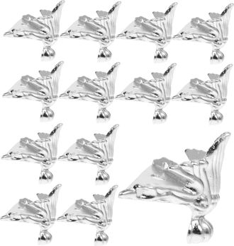 PartyKindom 20 Stück Teiliges Antike Möbelbeschläge Zinklegierung Möbel Füße für Holzbox Schmuckkasten Retro Design Langlebige Eckschutz Zubehör für Schmuck und G