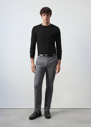 Mango Pantalon Dublino chino slim-fit gris fonc&eacute; - Homme - 38 - MANGO MAN