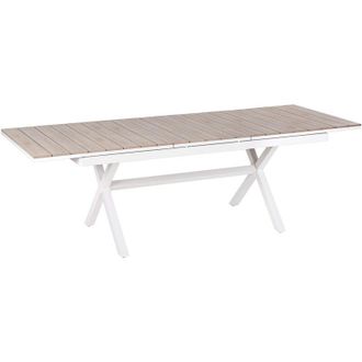 Beliani Beliani - Table de Jardin &agrave; Rallonge 184/244 x 90 cm en Aluminium Meubles Mobilier dExt&eacute;rieur Blanc Fanes