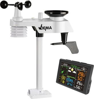 Dema Dema - Profi Funk Wetterstation Funkwetterstation Thermometer Poseidon mit Farbdisplay