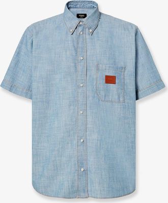 Fendi Cotton shirt with denim effect - FENDI - gender_Man