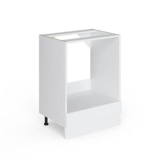 Vicco Meuble pour Four R-Line, Blanc Haute Brillance/Blanc, 60 cm, PT Chêne