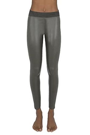 JOPHY & CO. Legging chaud femme bi-&eacute;lastique en simili cuir Skinny molletonn&eacute; (cod. 9828), Militaire, S