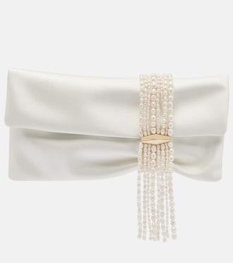 Jimmy Choo London Verzierte Clutch Zandra aus Satin