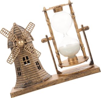 Cabilock Vintage Sanduhr Tischdeko mit Stabilem Stand Kreatives Retro Leuchtturm Ornament aus Langlebige Desktop Dekoration für Büro Wohnzimmer Schlafzimmer Pl