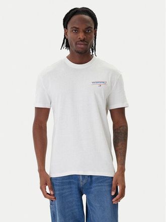 Tommy Jeans T-Shirt Poster DM0DM22541 Wei&szlig; Regular Fit