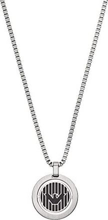 Emporio Armani Collier Pour Hommes, Longueur : 525mm, Taille Du Pendentif : 20X20X3mm Collier En Acier Inoxydable Argent&eacute;, EGS2725040