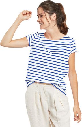 Armor Lux Damen Marinière Hoëdic Héritage Femme T Shirt, Weiß (Dw5 Blanc/Etoile Dw5), 42 (Herstellergröße: 4)