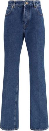 Balmain Femme, Jeans, Bleu, Taille: 42 FR Cotton Straight-Leg Jeans