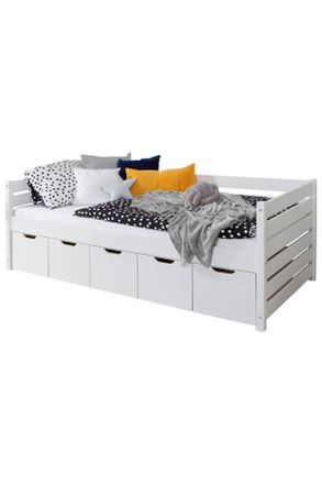 MID.YOU Mid.you Stauraumbett, Wei&szlig;, Holz, Kiefer, massiv, 120x200 cm, f&uuml;r Rollrost geeignet, Schlafzimmer, Betten, Stauraumbetten