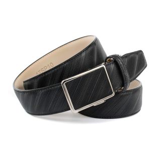 Anthoni Crown Herren Ledergürtel Gürtel, Schwarz, 85