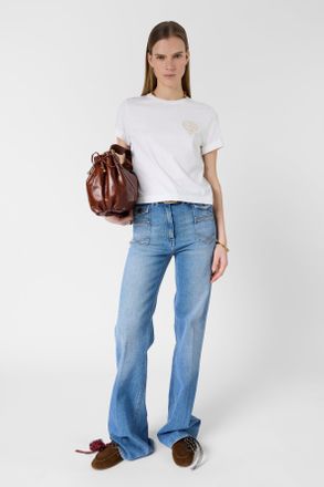 Gerard Darel T-shirt en coton &agrave; blason brod&eacute; - MELIA - Blanc