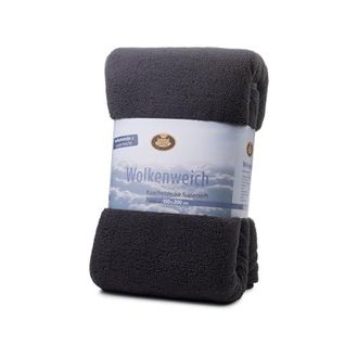 Gözze Wolkenweich Kuscheldecke, Schaffellimitat, 100% Polyester (Mikrofaser), 150 x 200 cm - Anthrazit