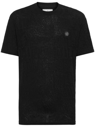 Philipp Plein t-shirt en coton à motif monogrammé - Noir