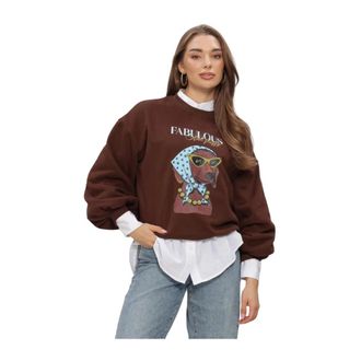 Ydence Ikonischer und flauschiger Pullover - - Sweatshirts & Hoodies - Damen - Braun - L