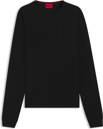 HUGO BOSS Herren San Cedric-M1 Pullover aus Schurwolle mit Logo-Stickerei Schwarz001 XL