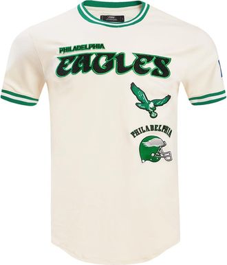 Pro Standard Mens NFL Philadelphia Eagles Retro Classics Short Sleeve Tee Eggshell/Kelly Green M