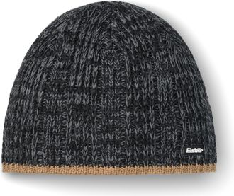 Eisb&auml;r M&uuml;tze Herren Rene Schwarz - Merino Winterm&uuml;tze f&uuml;r M&auml;nner - mit Fleece sch&uuml;tzt vor K&auml;lte und Wind - Strickm&uuml;tze warme Beanie weiche Bequeme Herrenm&uuml;tz