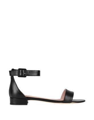 8 by YOOX LEATHER ANKLE STRAP FLAT SANDALS