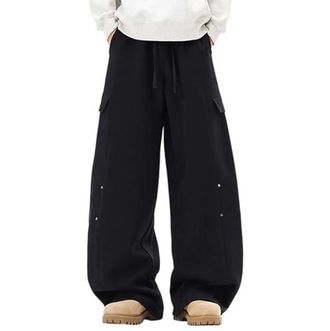 Generic Pantalon de jogging pour homme - Pantalon de jogging d&eacute;contract&eacute; avec coupe ample - V&ecirc;tement de sport confortable avec design moderne avec ourlet incu