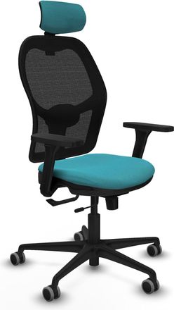 Piqueras y Crespo Ergonomischer Stuhl mit Chorqu&eacute;-Armen, h&ouml;henverstellbarer Lendenwirbelst&uuml;tze und h&ouml;henverstellbarem Kopfteil und Neigungsverstellung, ausgestattet mit